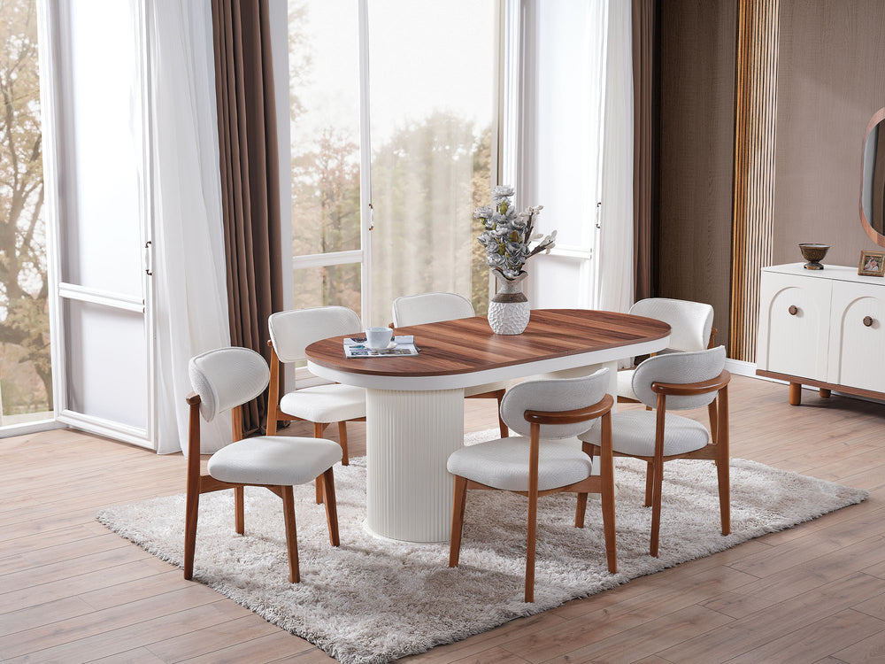 Bahama Diningroom (Consol With Mirror & Dining Table & 6 Dining Chair)