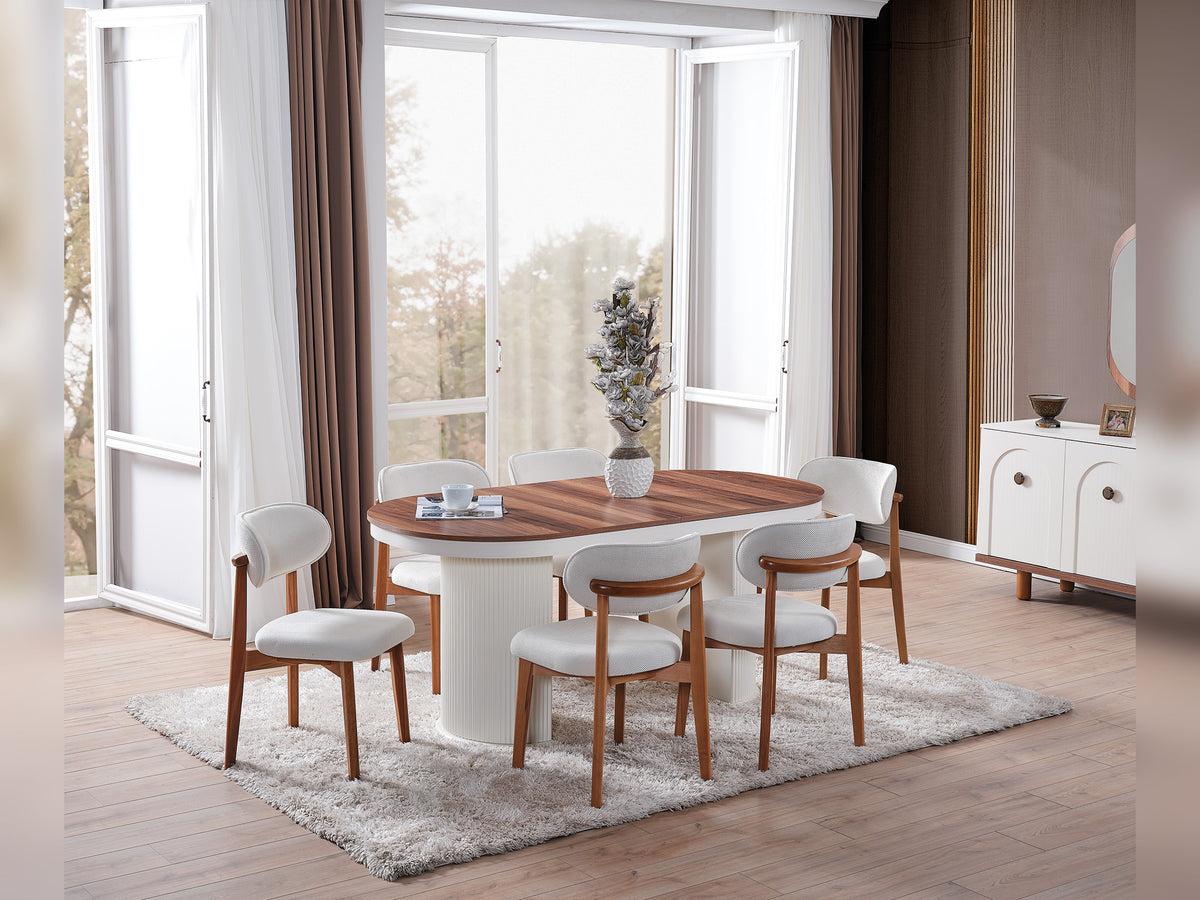Bahama Diningroom (Consol With Mirror & Dining Table & 6 Dining Chair)